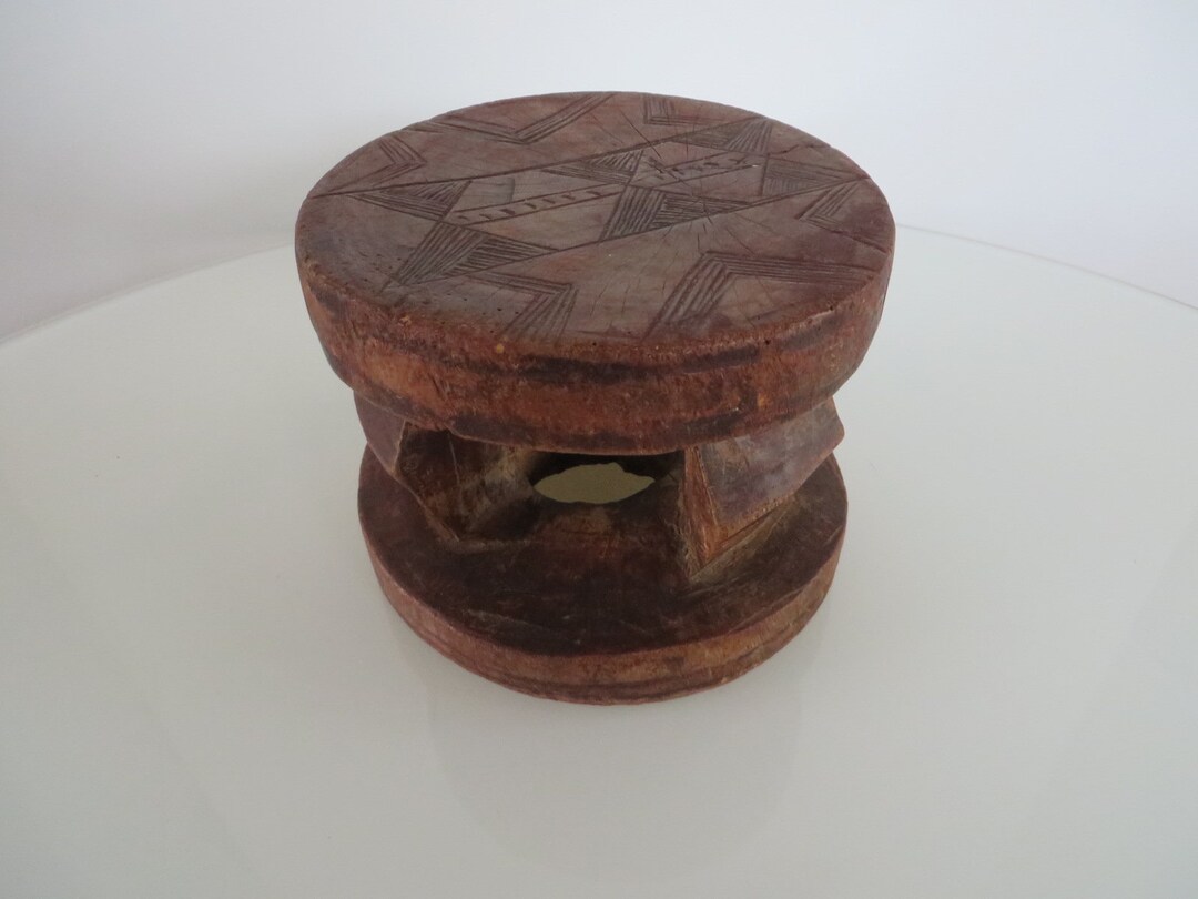 Small Ethnic African Handmade Wooden Dogon Stool Nicely Carved With ...