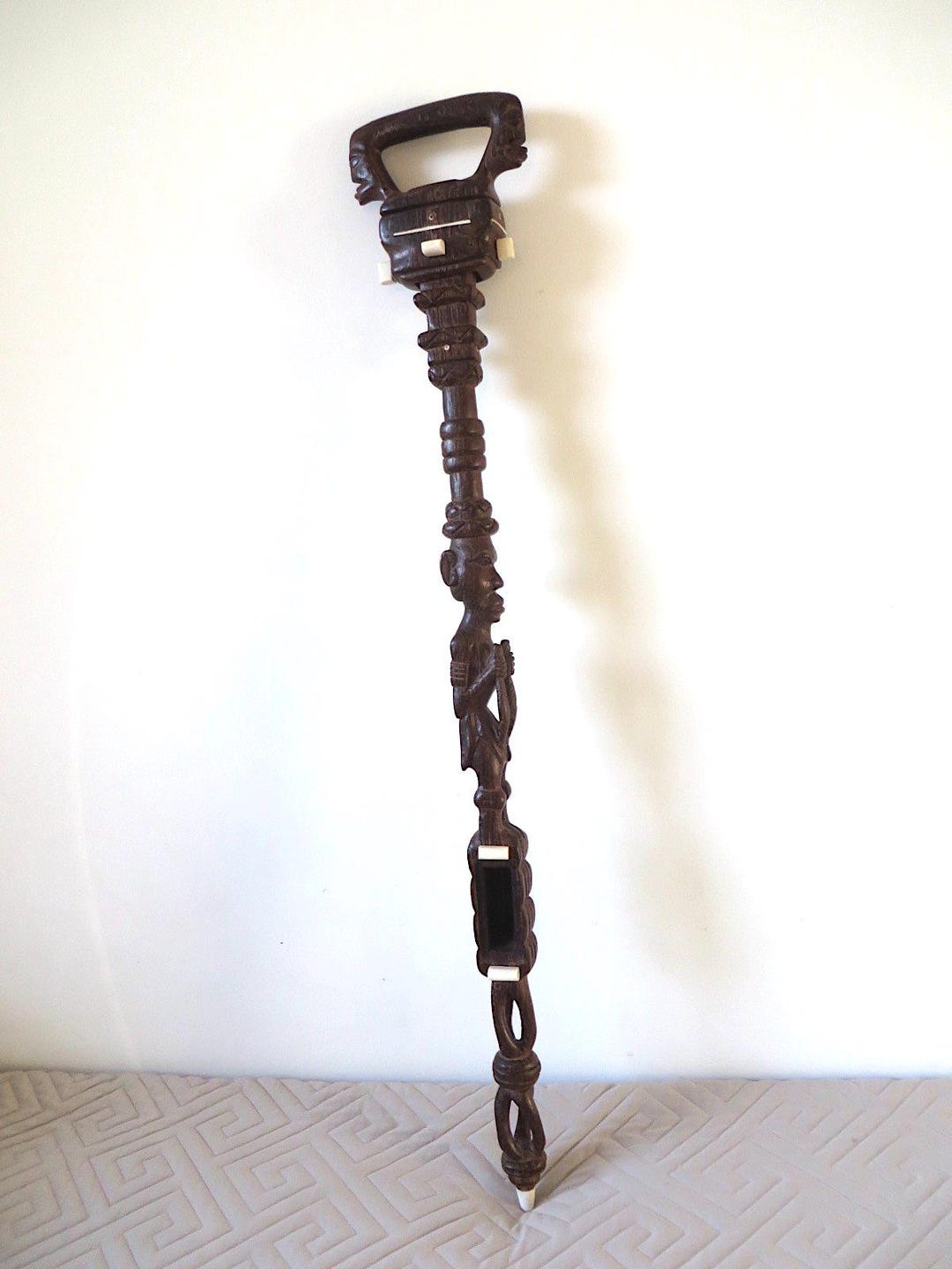 Rare Congolese African Hand-carved Panga Panga Wenge Wood Tribal Chief ...