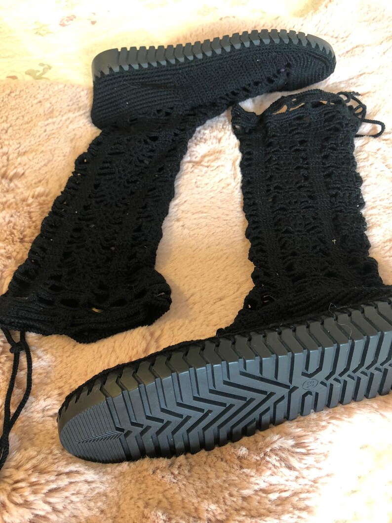 Handmade Crochet Long Boots Unique Design Festival or Wedding - Etsy