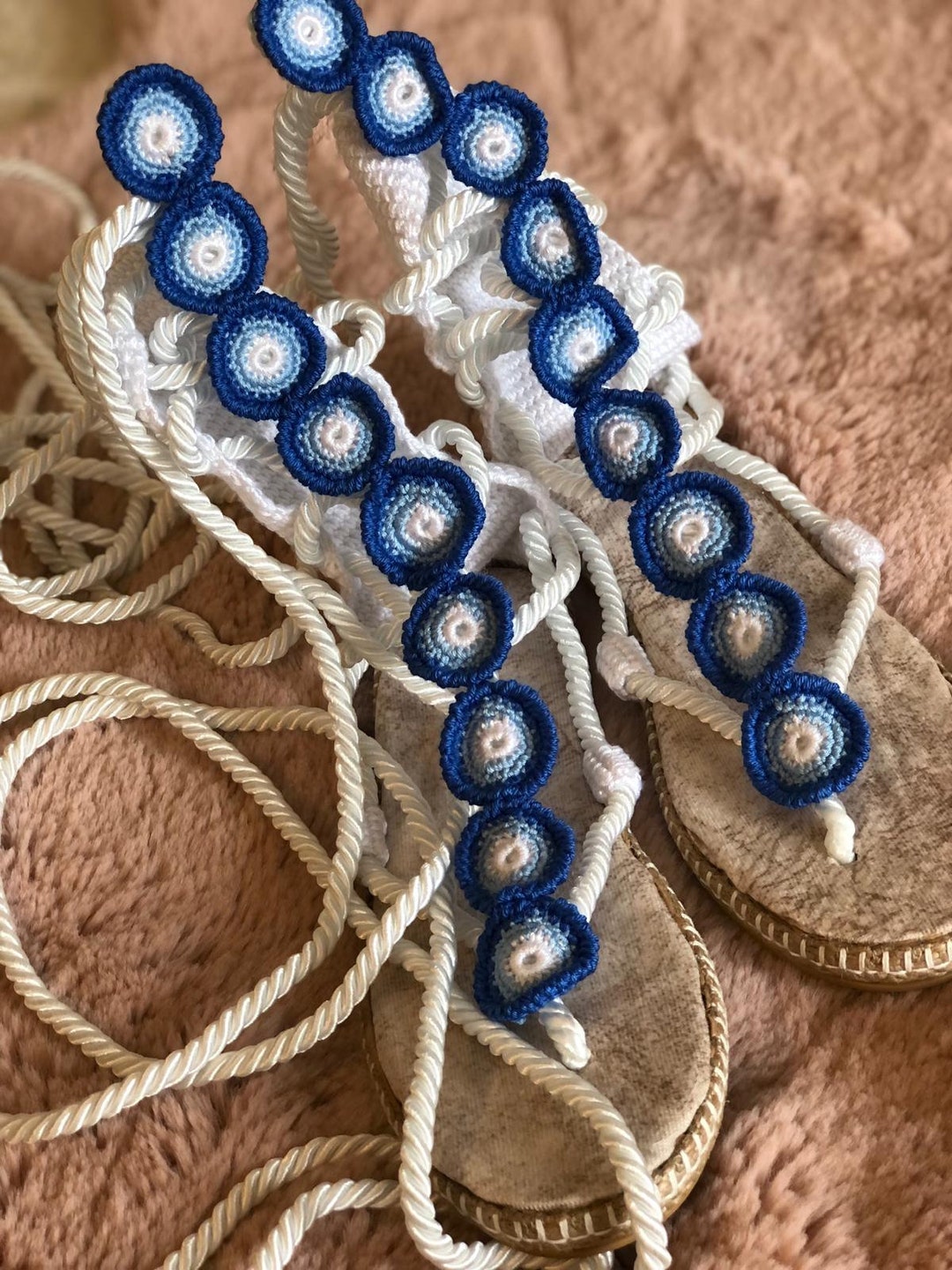 Handmade Unique Design Evil Eye Sandals Festival Wedding Bohemian ...