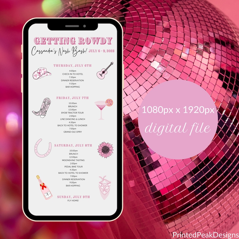 Nashville Travel Itinerary Template | Digital Download - Etsy