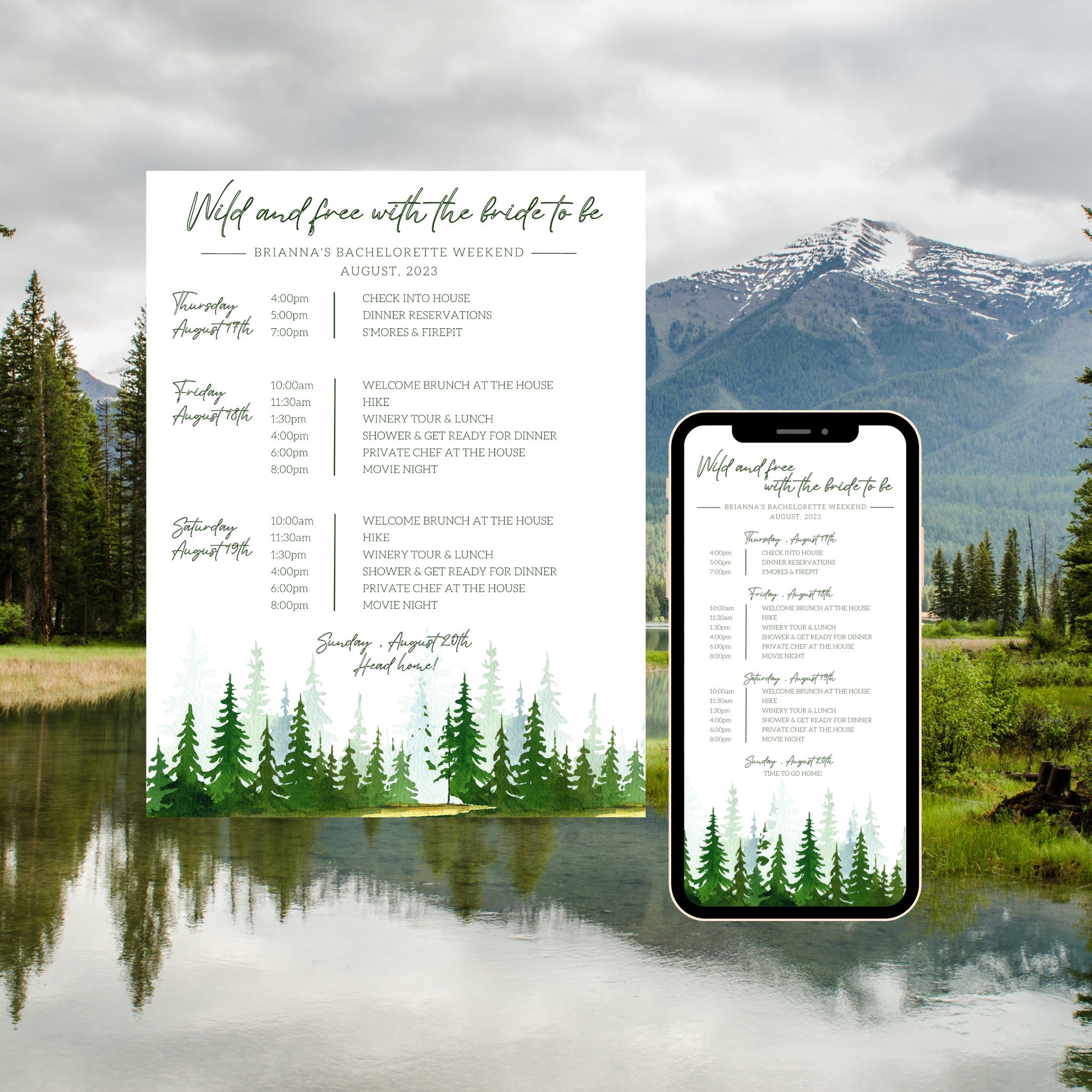 Mountain Bachelorette Party Itinerary Wild and Free With the Bride to Be Bachelorette Party ...