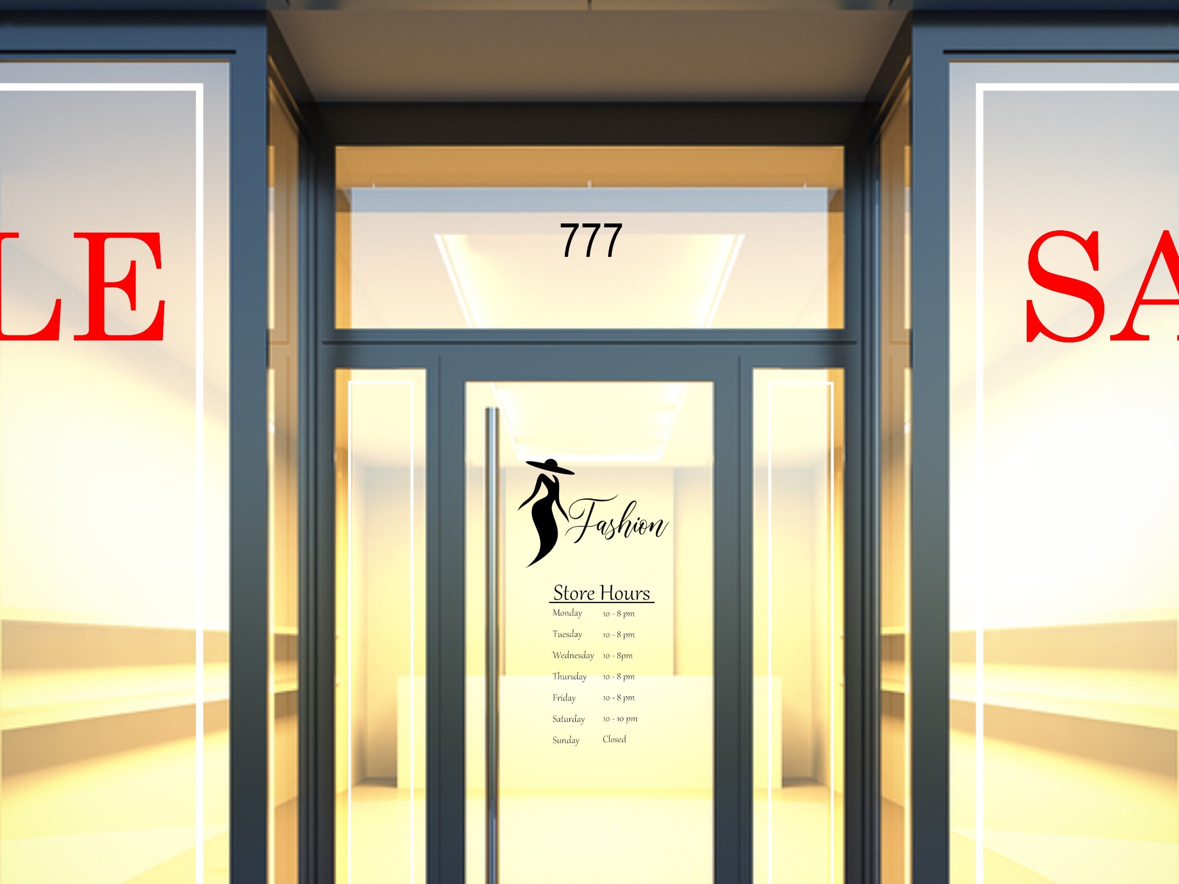 Store Front Decal Grand Opening Banner Address Signage Menu Door Hours ...