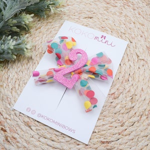 Custom Birthday Hair Bow | Girl's Birthday Gift | Tulle Fabric Hair ...