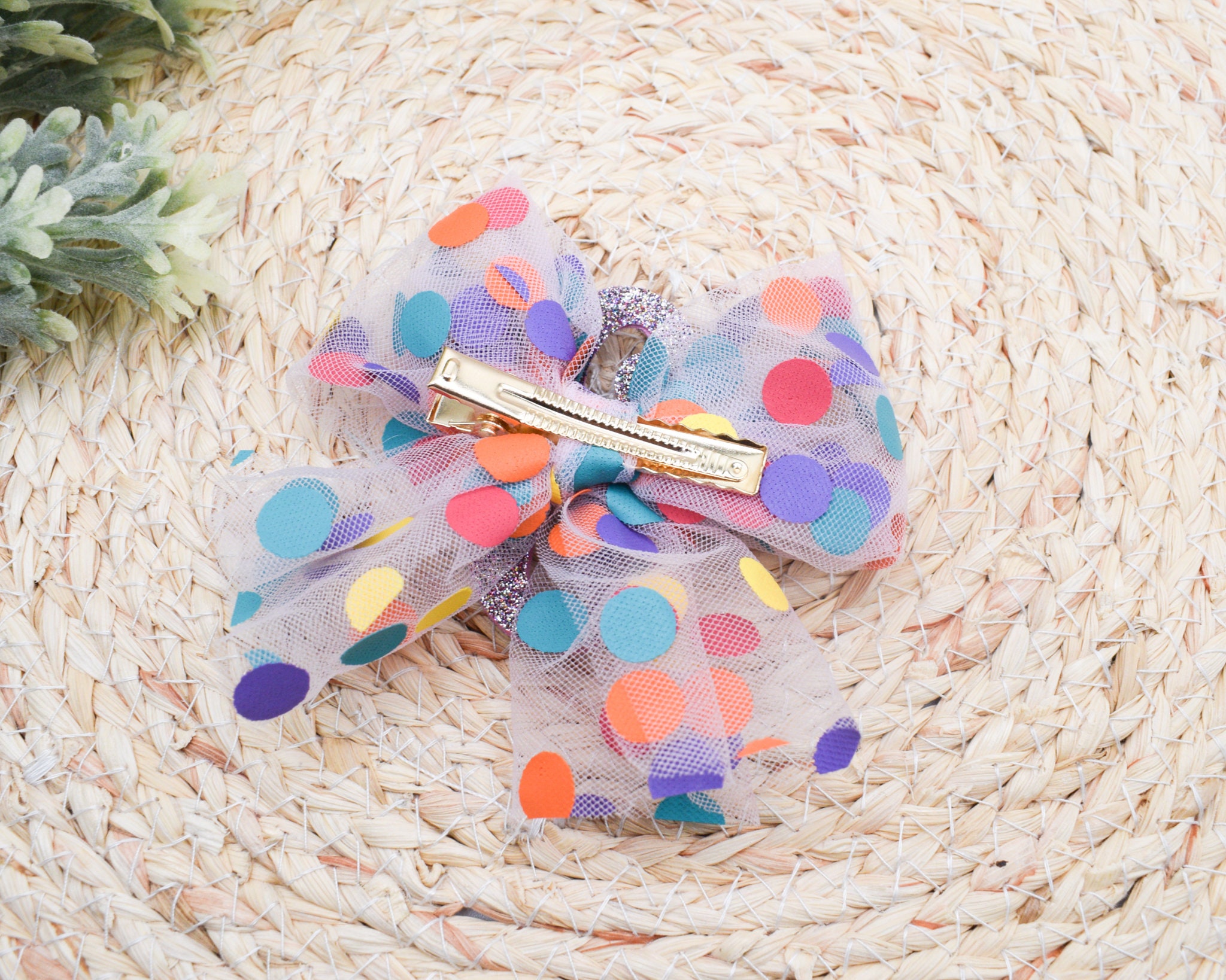 Custom Birthday Hair Bow Girl's Birthday Gift Tulle Fabric Hair Bows ...