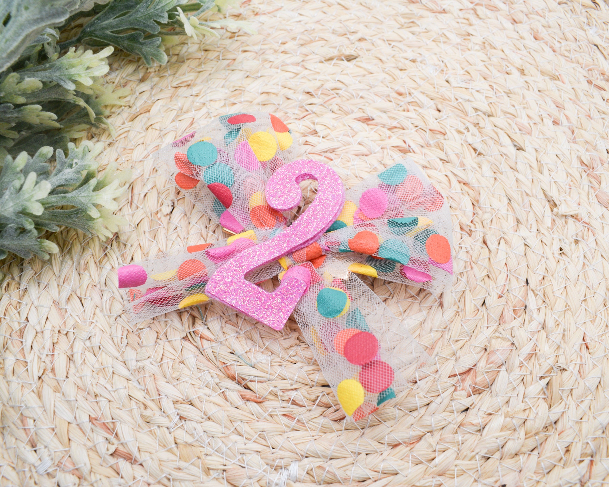 Custom Birthday Hair Bow Girl's Birthday Gift Tulle Fabric Hair Bows ...