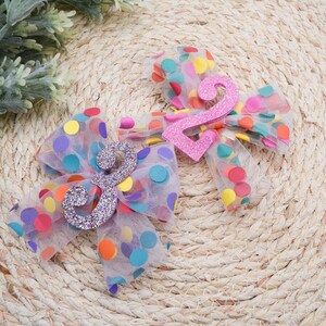 Custom Birthday Hair Bow | Girl's Birthday Gift | Tulle Fabric Hair ...