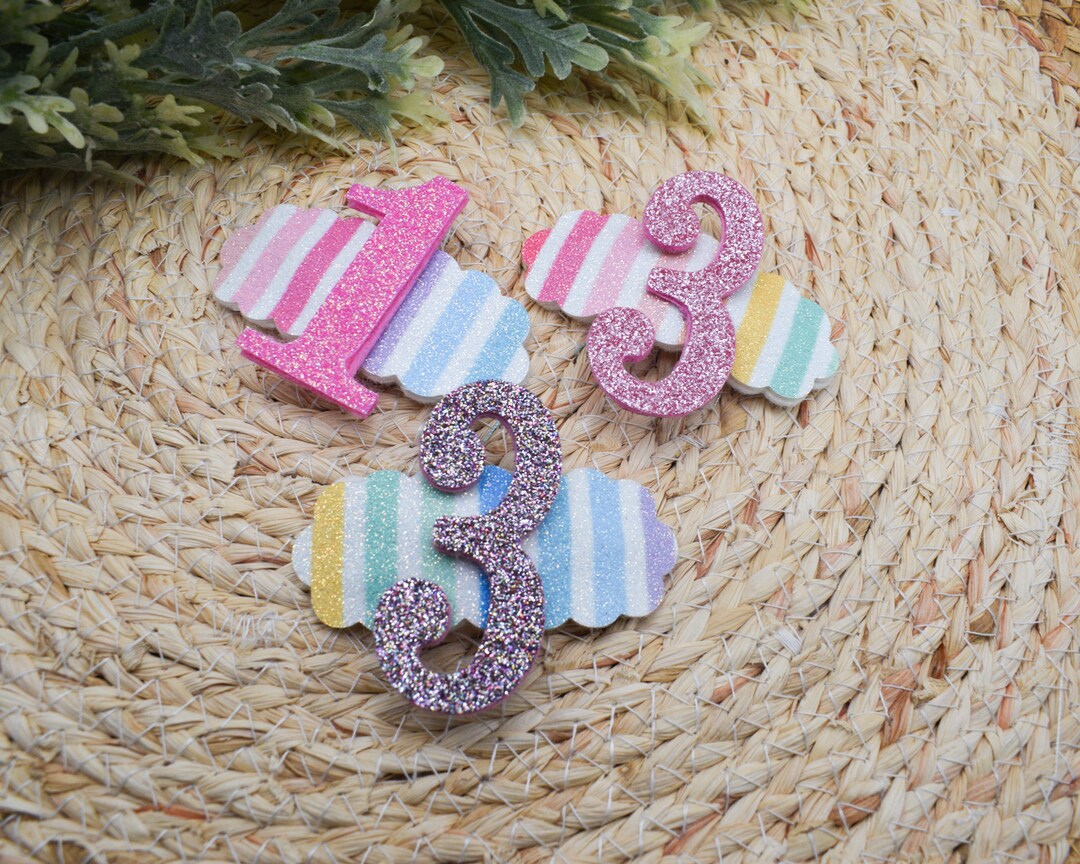 Custom Birthday Glitter Snap Clip Girl's Hair Clips Glitter Hair Clips ...