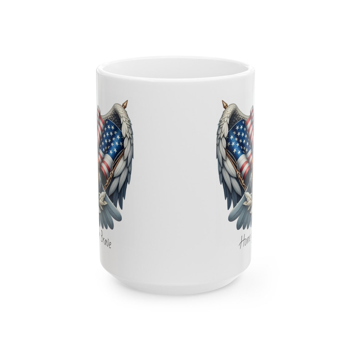Eagle & American Flag Coffee Mug - Patriotic Gift - 15oz - Etsy