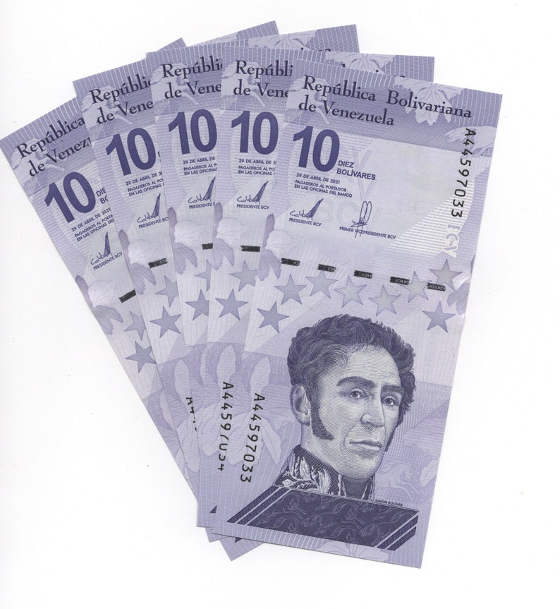 Venezuela 10 Digitales Bolivar 2021 X 100 Pcs Uncirculated New Currency ...