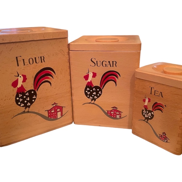 Tea Coffee Sugar Canisters - Etsy