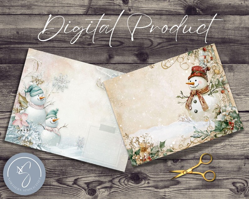 Frosty Friends Junk Journal Papers Christmas Digital Download Kit ...