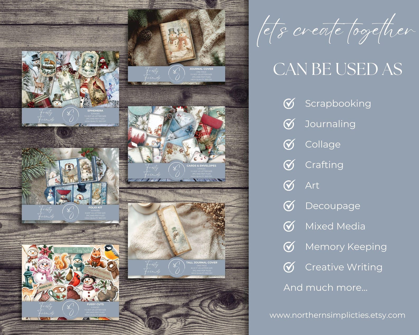 BUNDLE Frosty Friends Mega Kit Junk Journal Kit, Digital Download ...