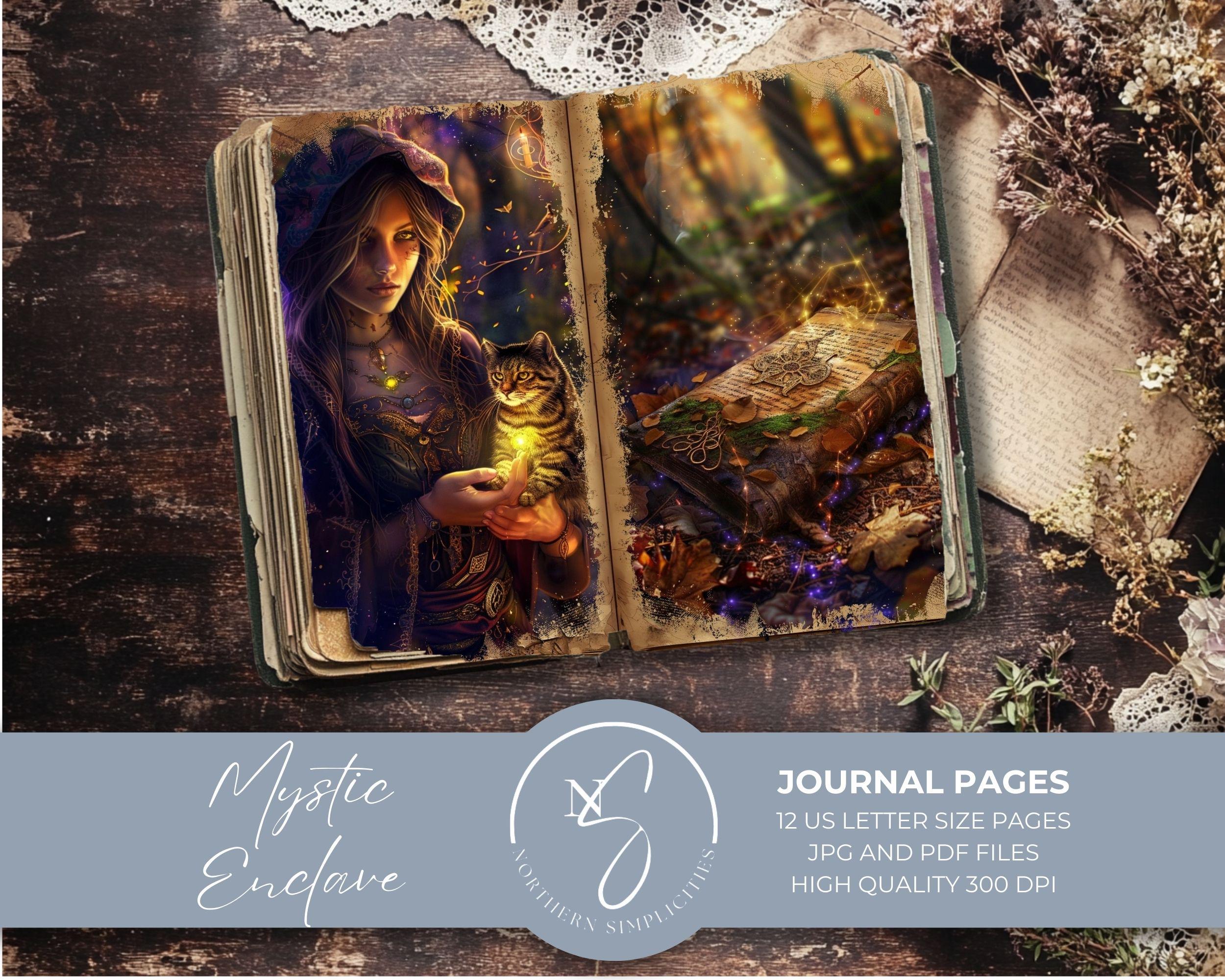 Mystic Enclave Witchy Junk Journal Kit, Grimoire and Vintage Ephemera, Gothic Digital Scrapbook ...