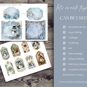 Frosty Friends Ephemera Snowman Junk Journal Kit, Christmas Printable ...