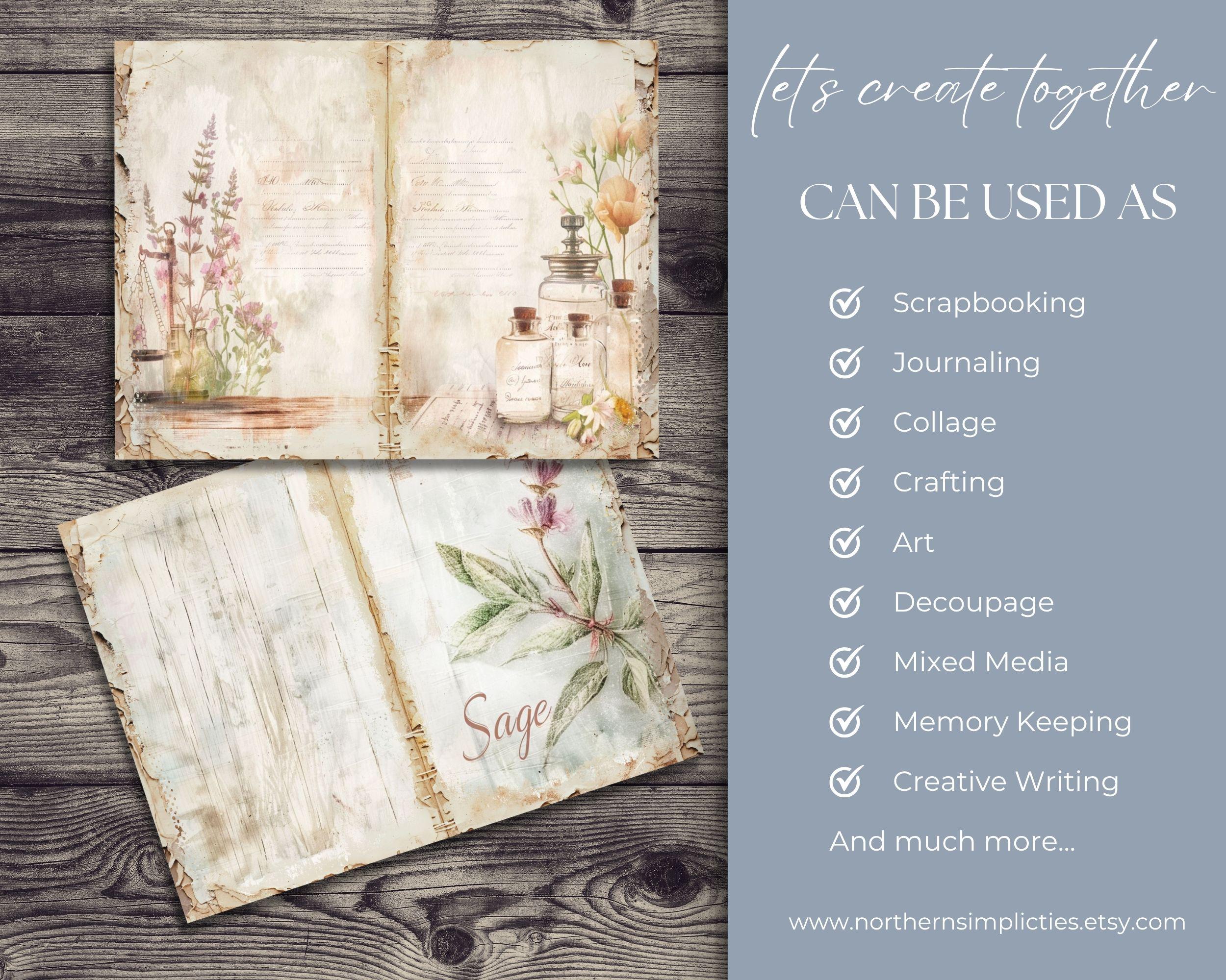Healing Roots Journal Pages Herbalist Apothecary Junk Journal Kit ...