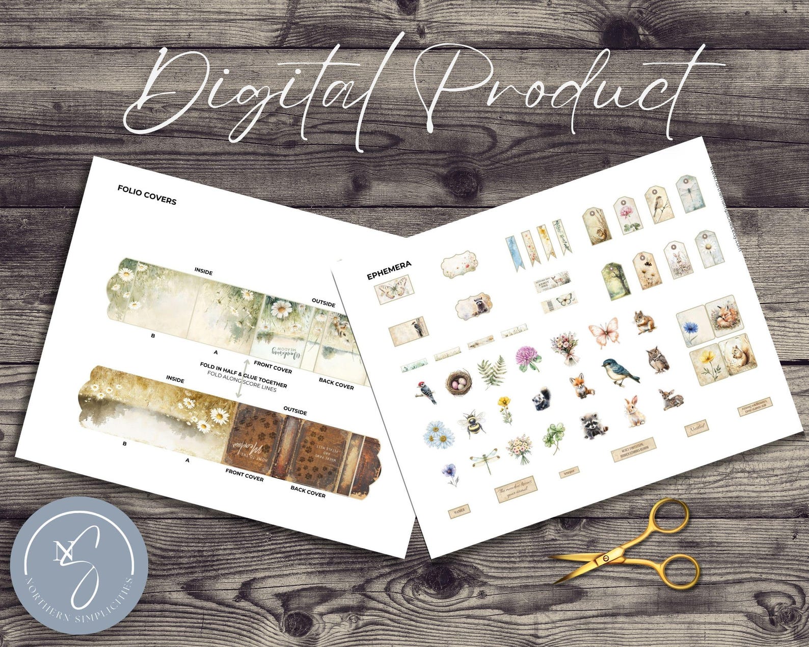 Wandering Meadow Mini Junk Journal Folio Kit With Miniature Book