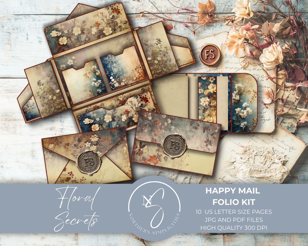 Floral Secrets Happy Mail Folio Kit, a Pocket Envelope for Romantic ...