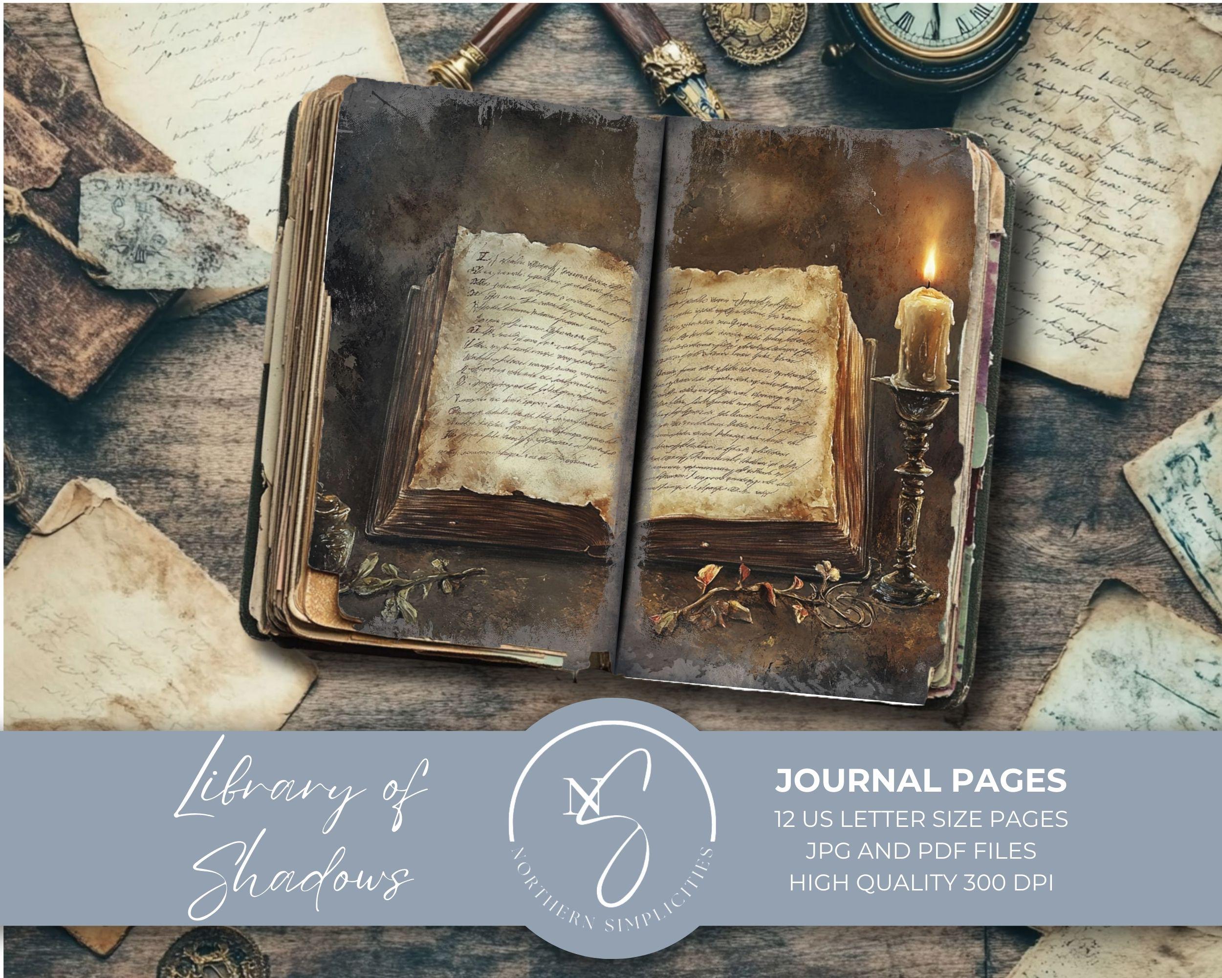 Library of Shadows Journal Pages for Dark Academia Junk Journals ...