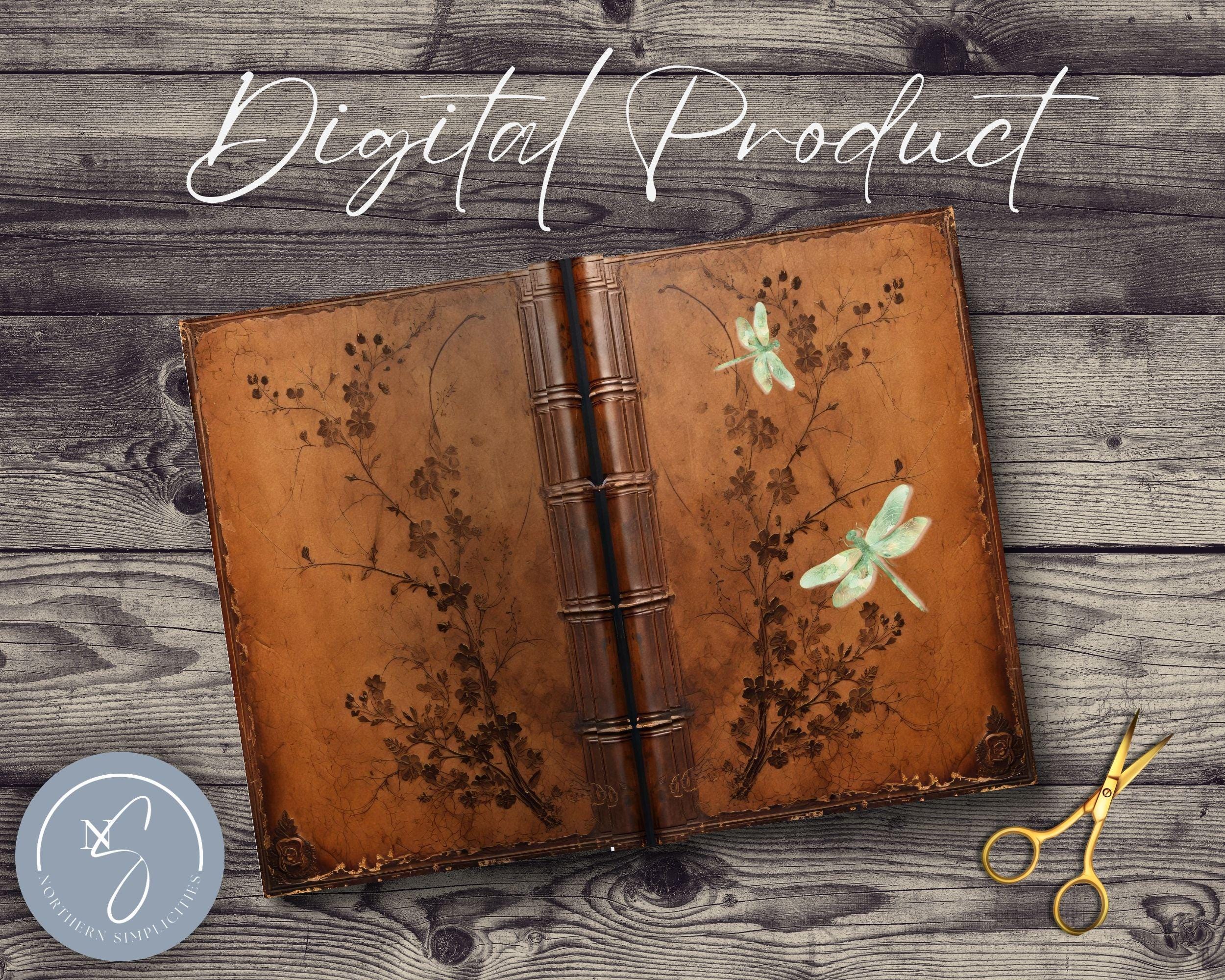 Dragonfly Delight, Vintage Junk Journal Covers, Antique Printable Hard ...