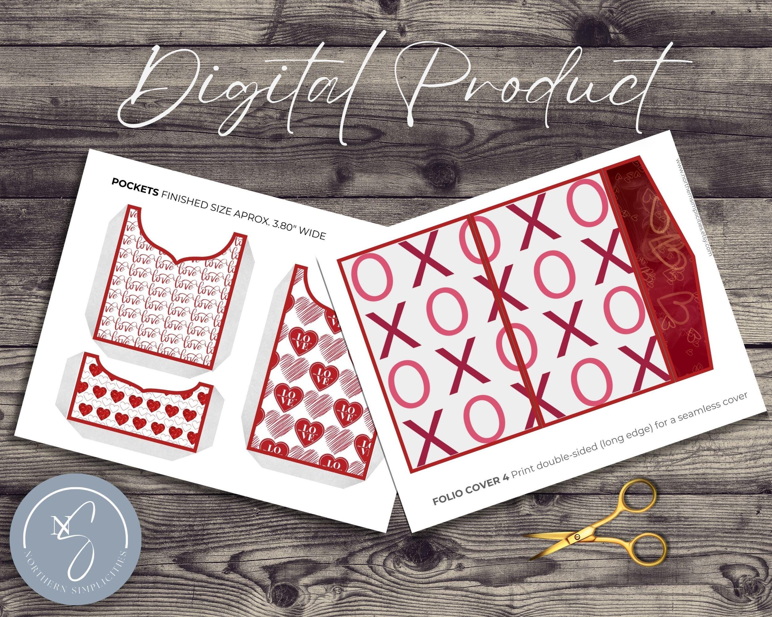 Hearts Galore Mix and Match Printable Valentine Folio Kit With Junk Journal Ephemera, Tags ...
