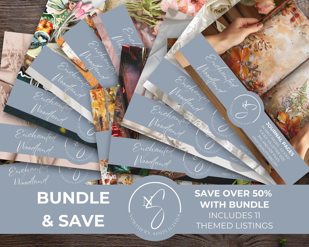 BUNDLE Enchanted Woodland, Mega Bundle Forest Junk Journal Kit ...