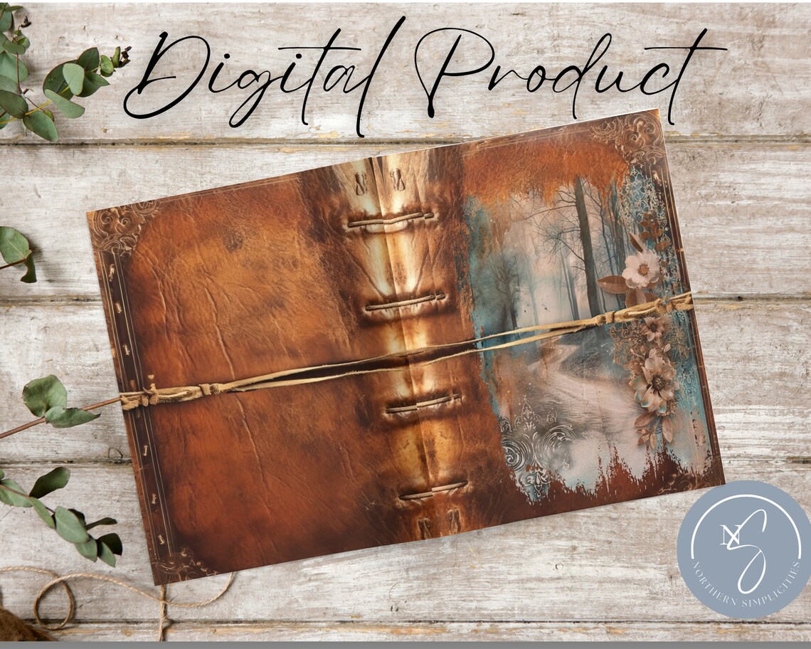 Teal Tranquility: Gold Junk Journals Vintage Book Covers Antique ...