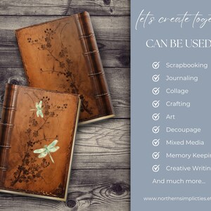 Dragonfly Delight, Vintage Junk Journal Covers, Antique Printable Hard ...