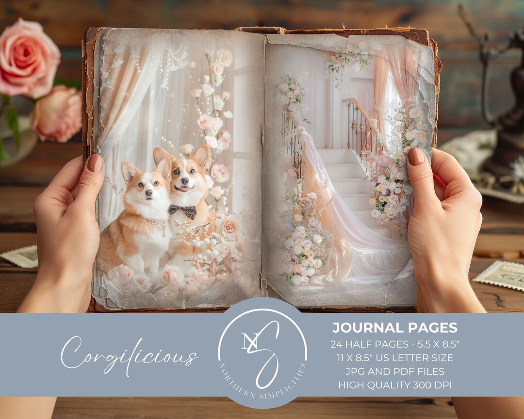 Corgilicious, Dog Junk Journal Pages, Digital Junk Journal Kit ...