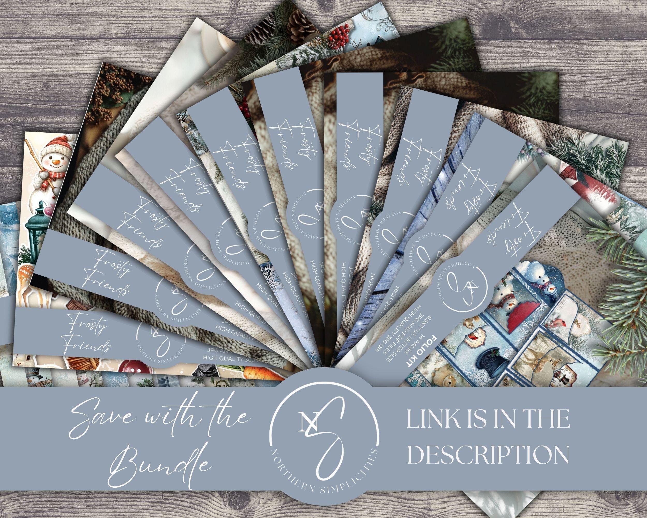 Frosty Friends Ephemera Snowman Junk Journal Kit, Christmas Printable ...