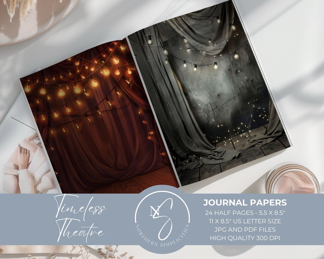 Timeless Theatre Vintage Junk Journal Kit, Printable Journal Pages ...