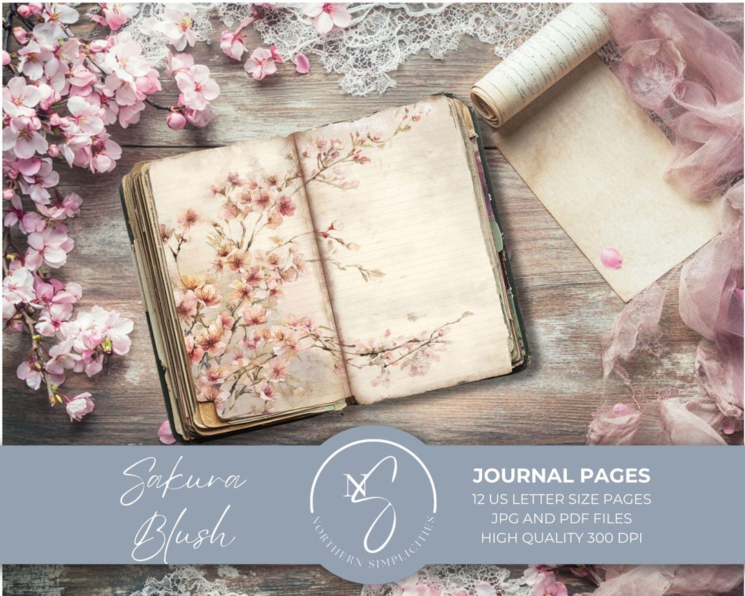 Sakura Blush Journal Pages for Spring Junk Journals With Printable ...