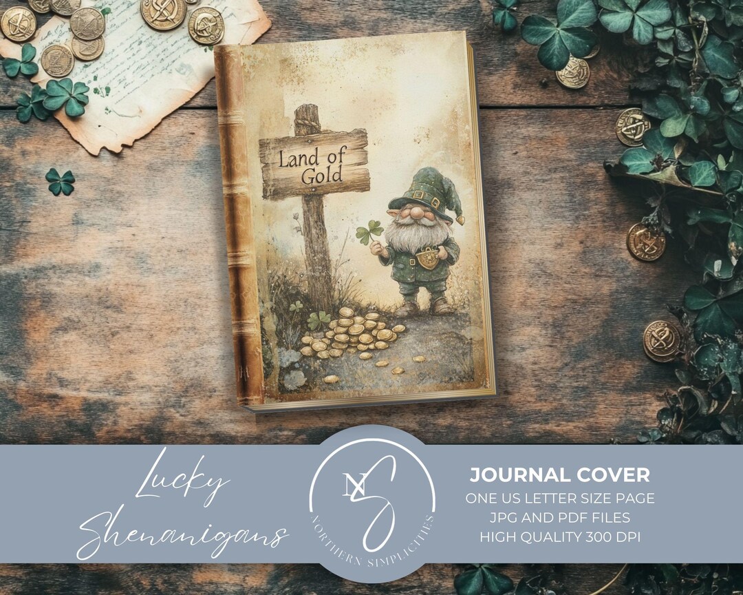 Lucky Shenanigans Journal Cover, Digital Download, Irish Ephemera and a ...