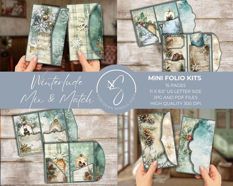 Winterlude Mix & Match Vintage Folio Kit With Winter Journal Pages ...