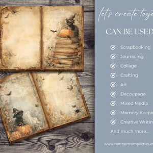Stacked Spooks Journal Pages, Vintage Halloween Printables and Cat Junk ...