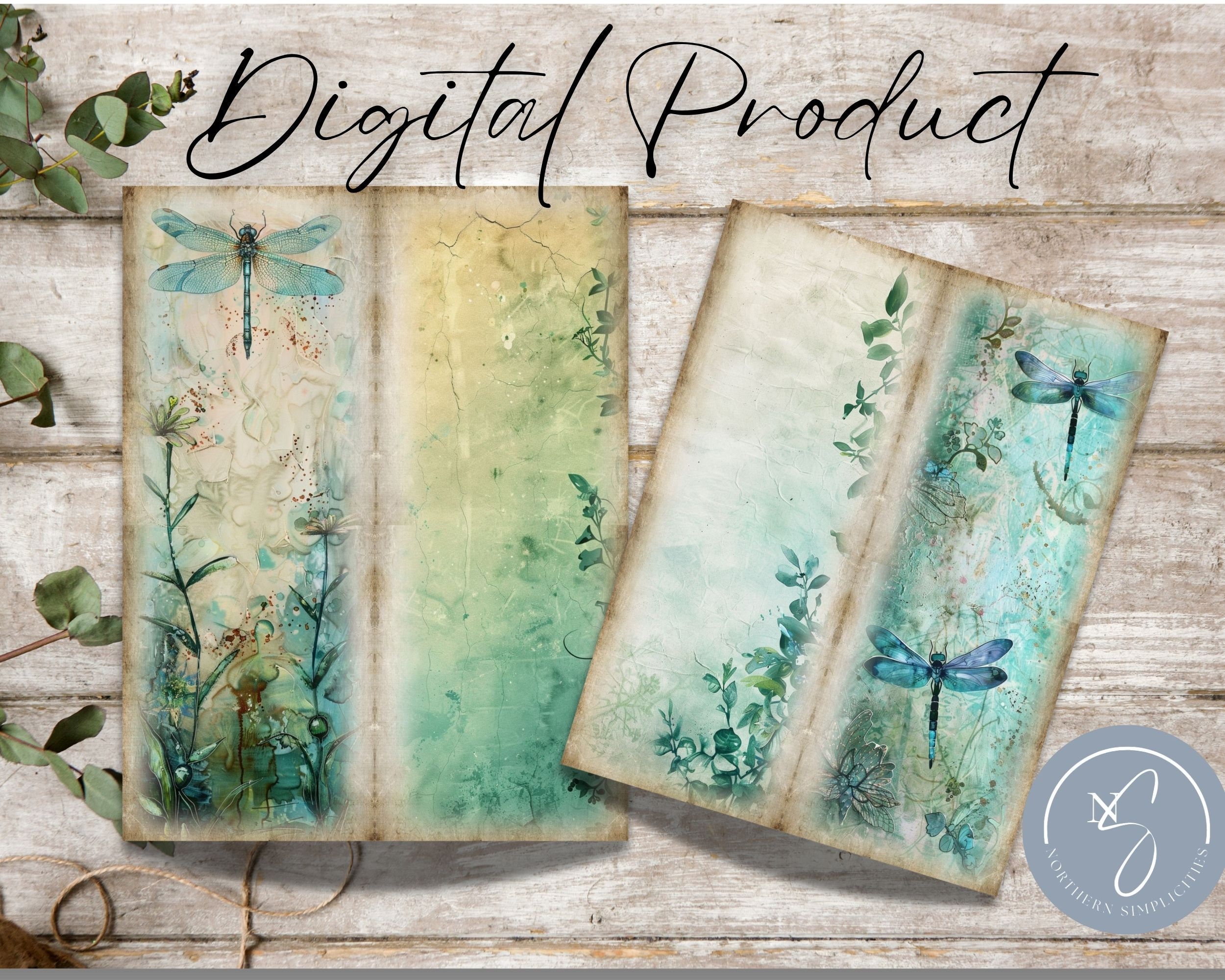 Dragonfly Delight, Tall and Skinny Dragonfly Journal Kit Watercolor ...