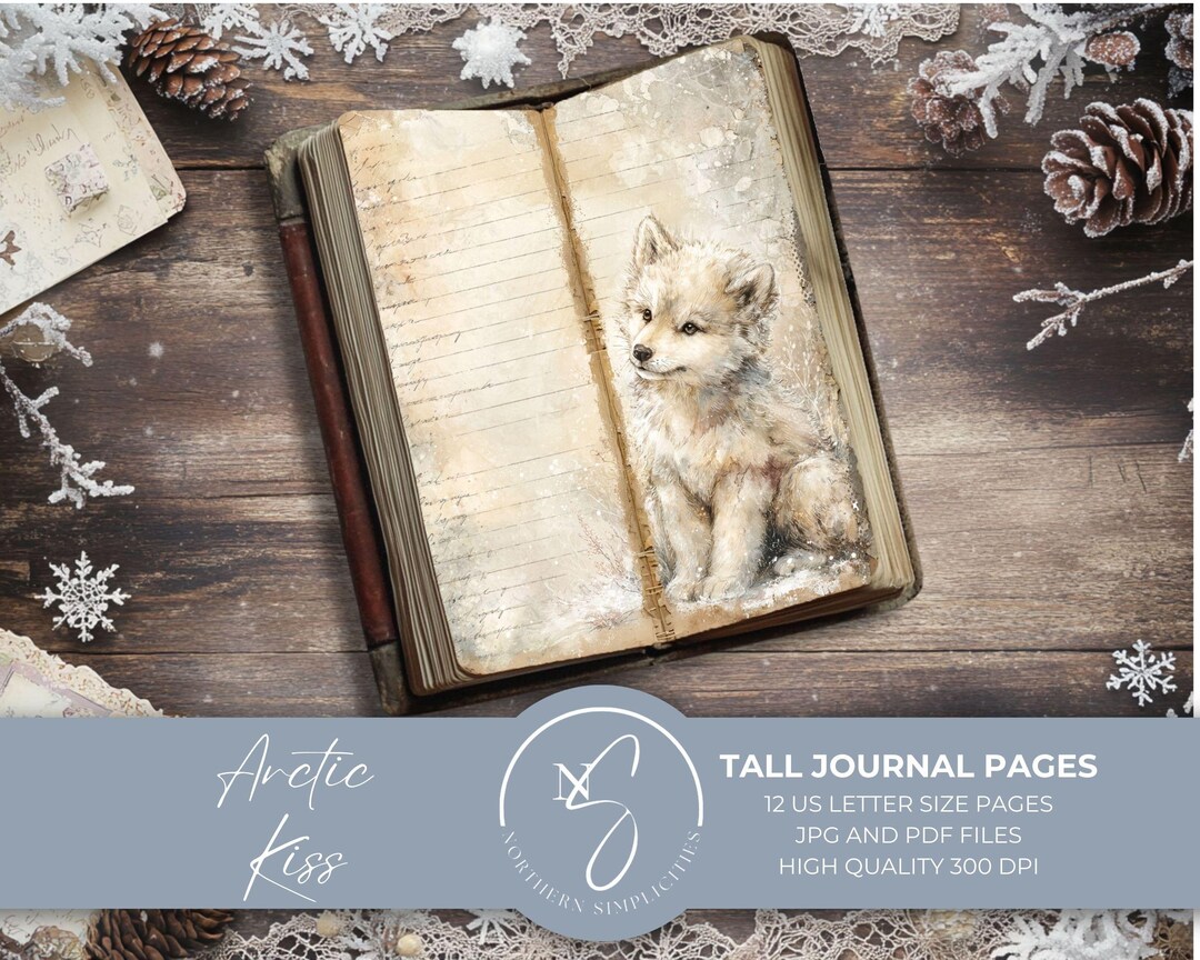 Arctic Kiss Tall Journal Pages Perfect for Animals Junk Journal Lovers ...