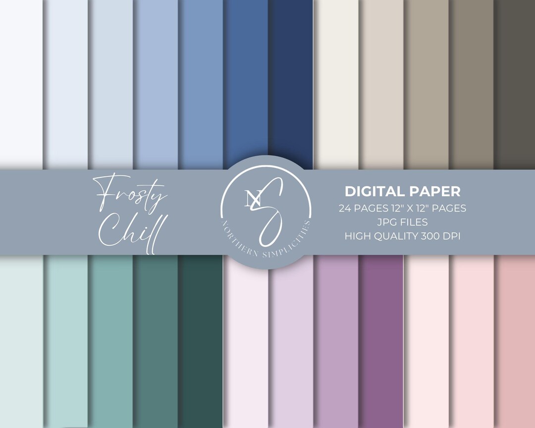 Frosty Chill Digital Paper – Beautiful Solid Background Colors for ...