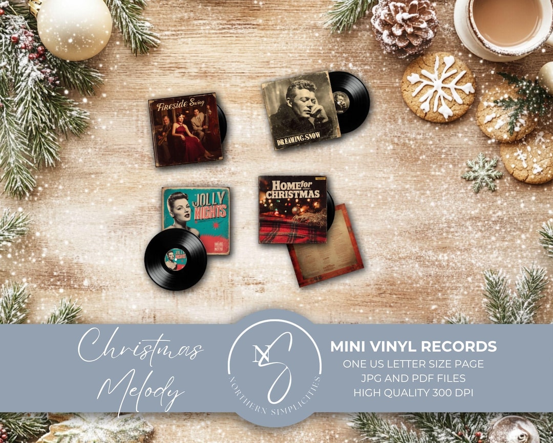 Christmas Melody Mini Vinyl Records – With Vintage Holiday Printable ...