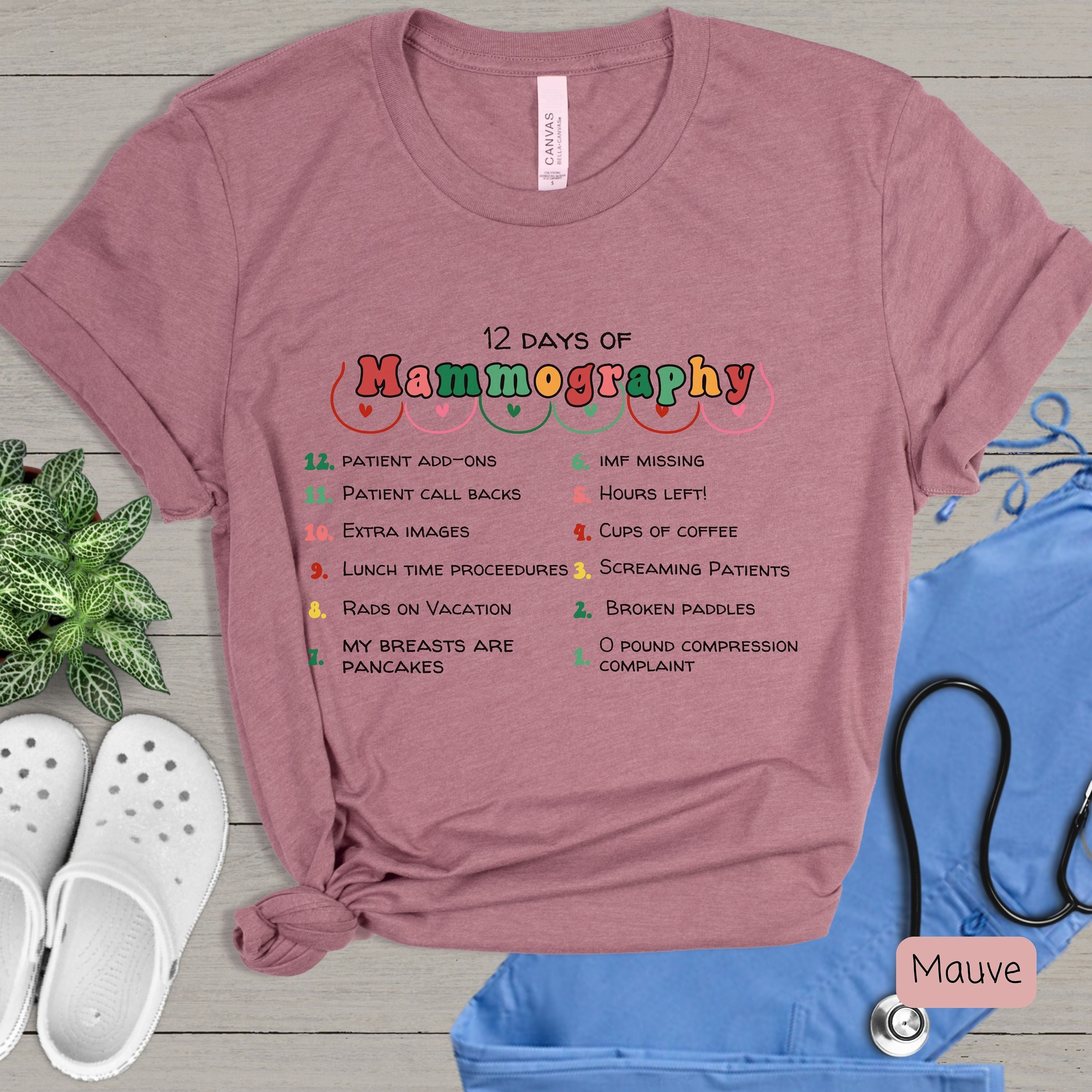 12 Days of Mammo Shirt, Mammography Christmas Shirt, Christmas Gift for ...