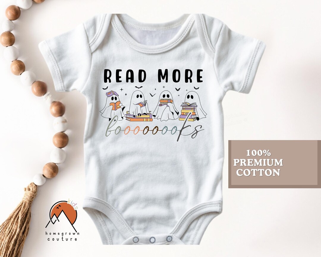 Ghost Book Reader Onesie® Cute Read Booooks Ghost Baby Bodysuit Baby ...