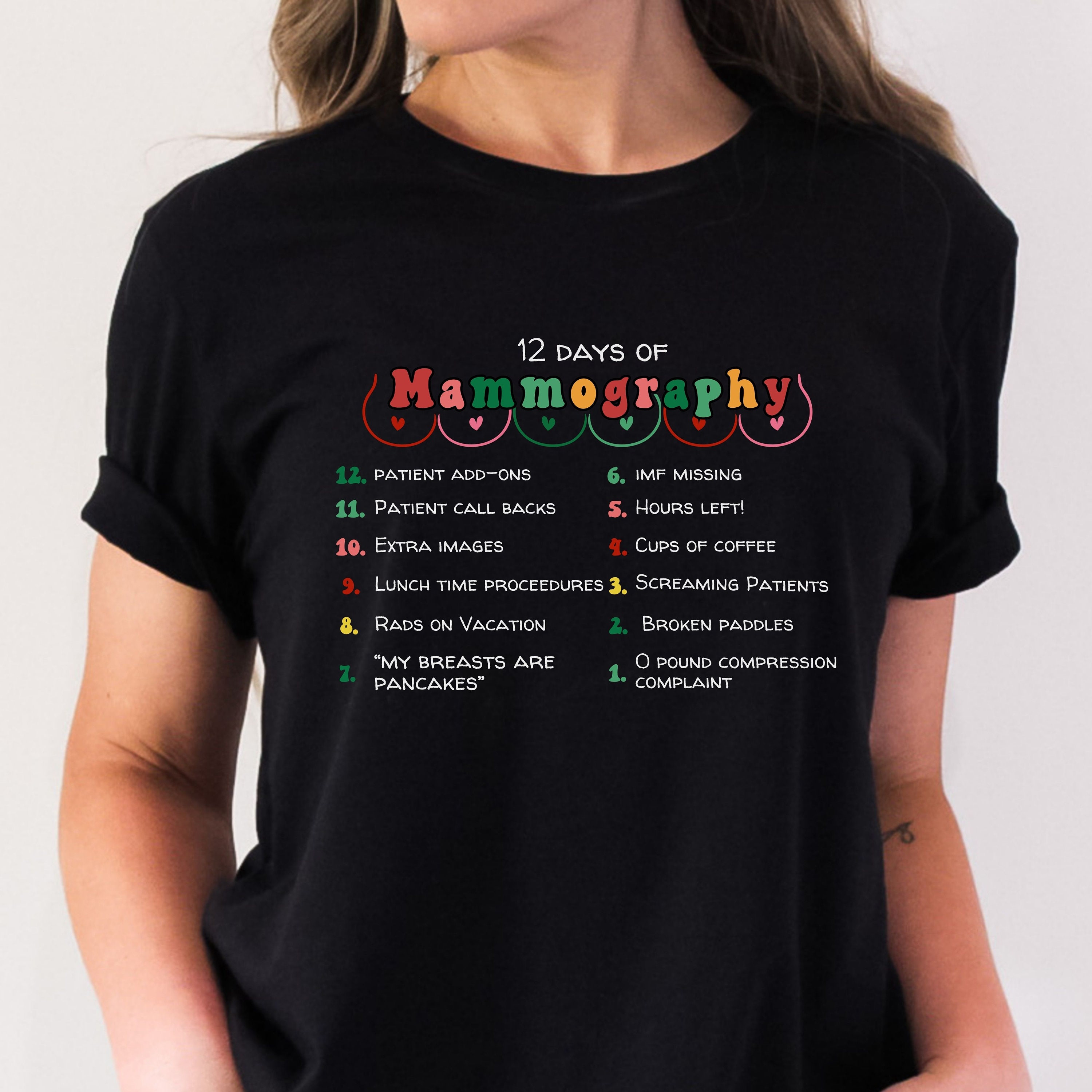 12 Days of Mammo Shirt, Mammography Christmas Shirt, Christmas Gift for ...