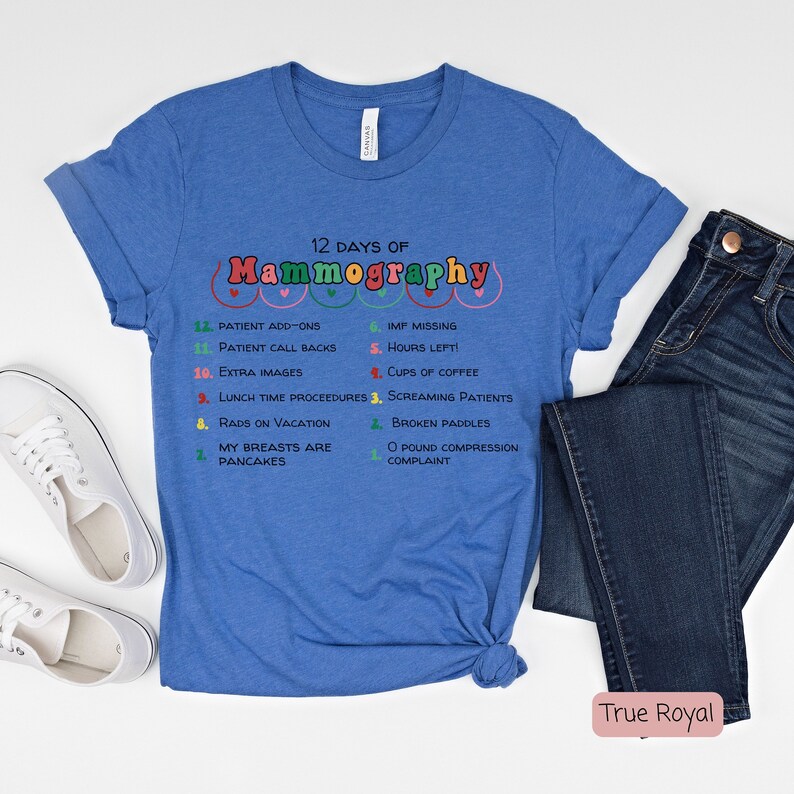 12 Days of Mammo Shirt, Mammography Christmas Shirt, Christmas Gift for ...