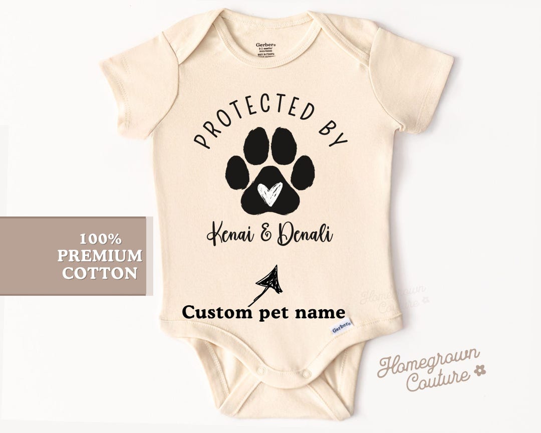 Custom Dog Name Gerber Onesie® – Pet Guardian Bodysuit - Etsy