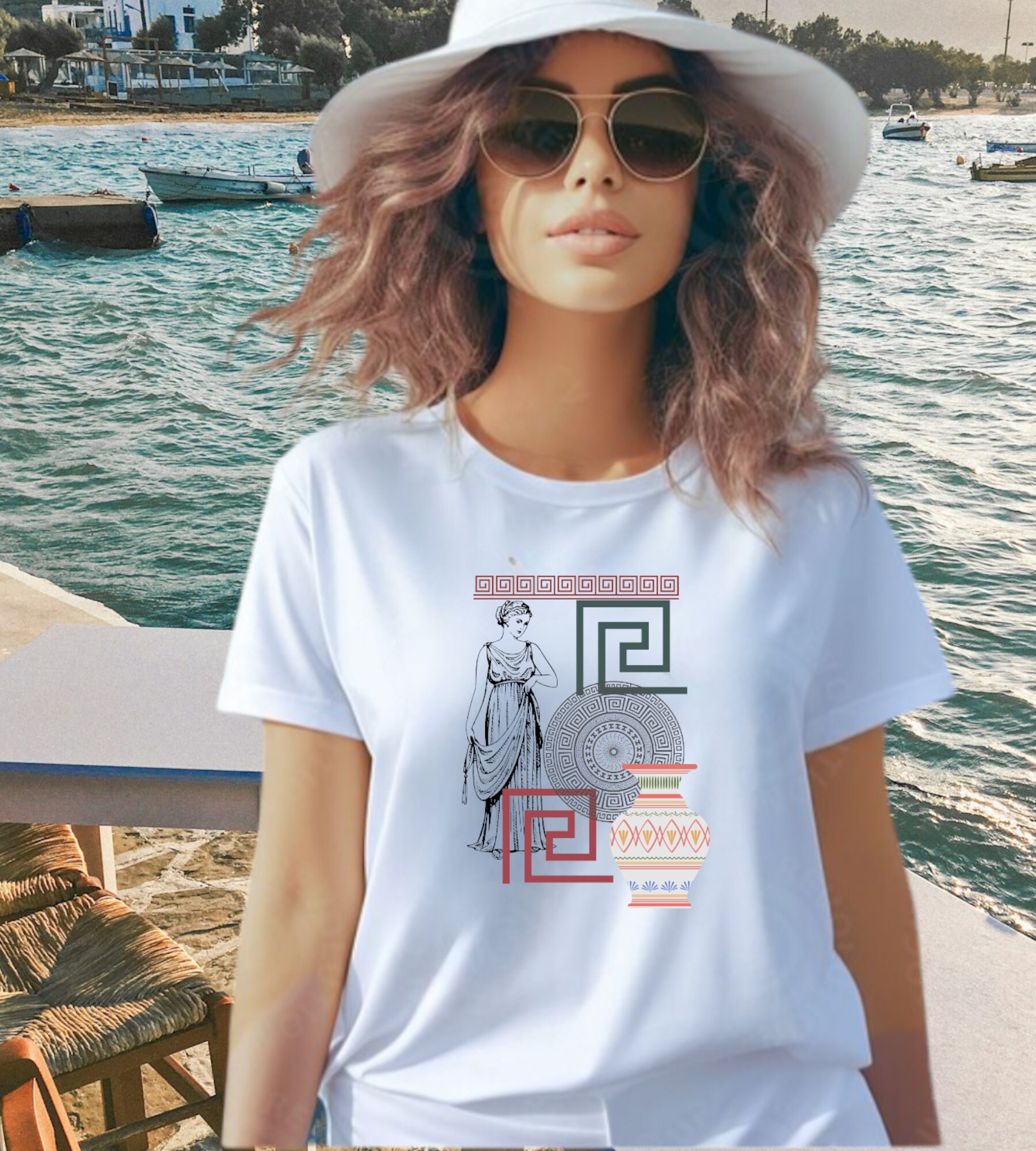 Greece Symbols, Hellenic T-shirt, History Lovers Tee, Greek Meander ...