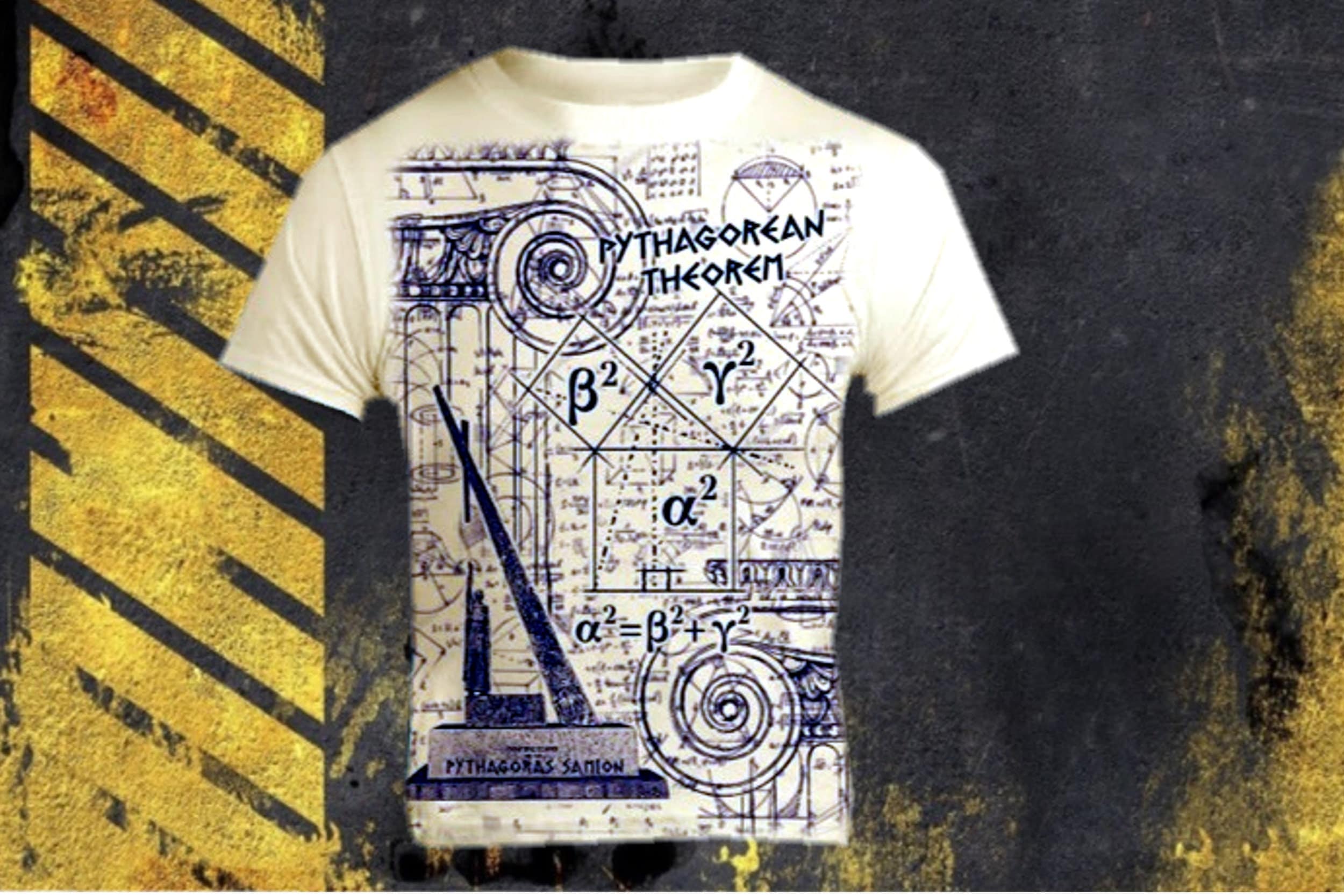 Pythagoras T-shirt, Pythagorean Theorem Shirt, Ancient Greek Philosophy ...