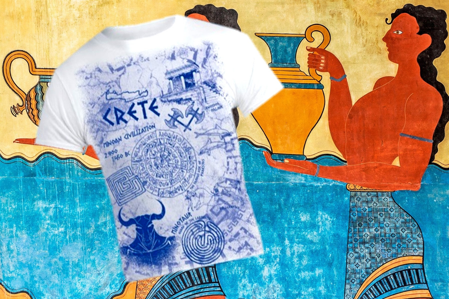 Greek T-shirt, Ancient Greece Civilization, Minotaur Tee, Mythical ...