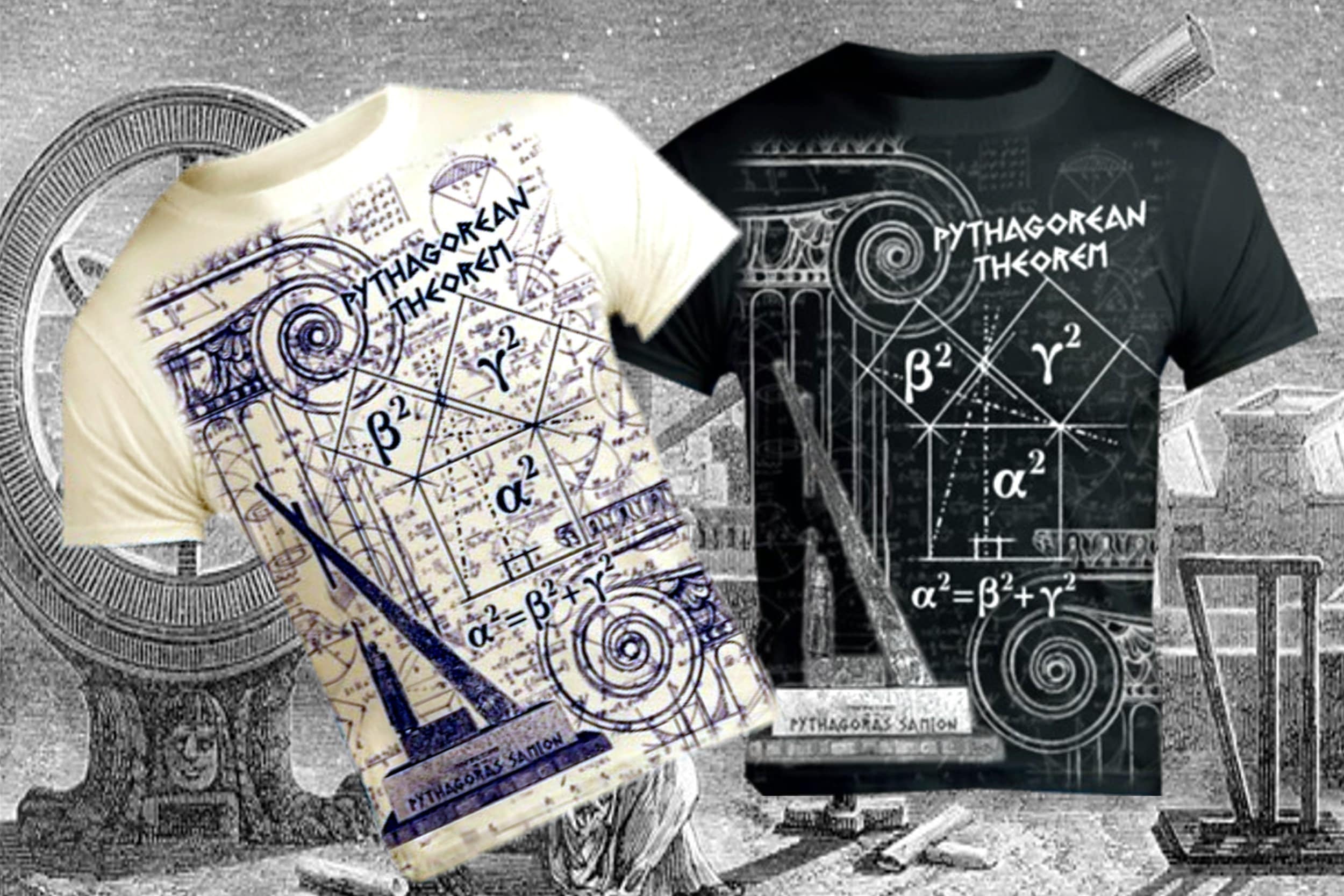 Pythagoras T-shirt, Pythagorean Theorem Shirt, Ancient Greek Philosophy ...