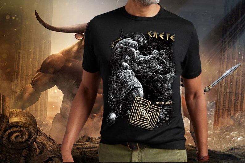 Minotaur T-shirt: Ancient Greek Mythology Monster, Labyrinth of Crete ...