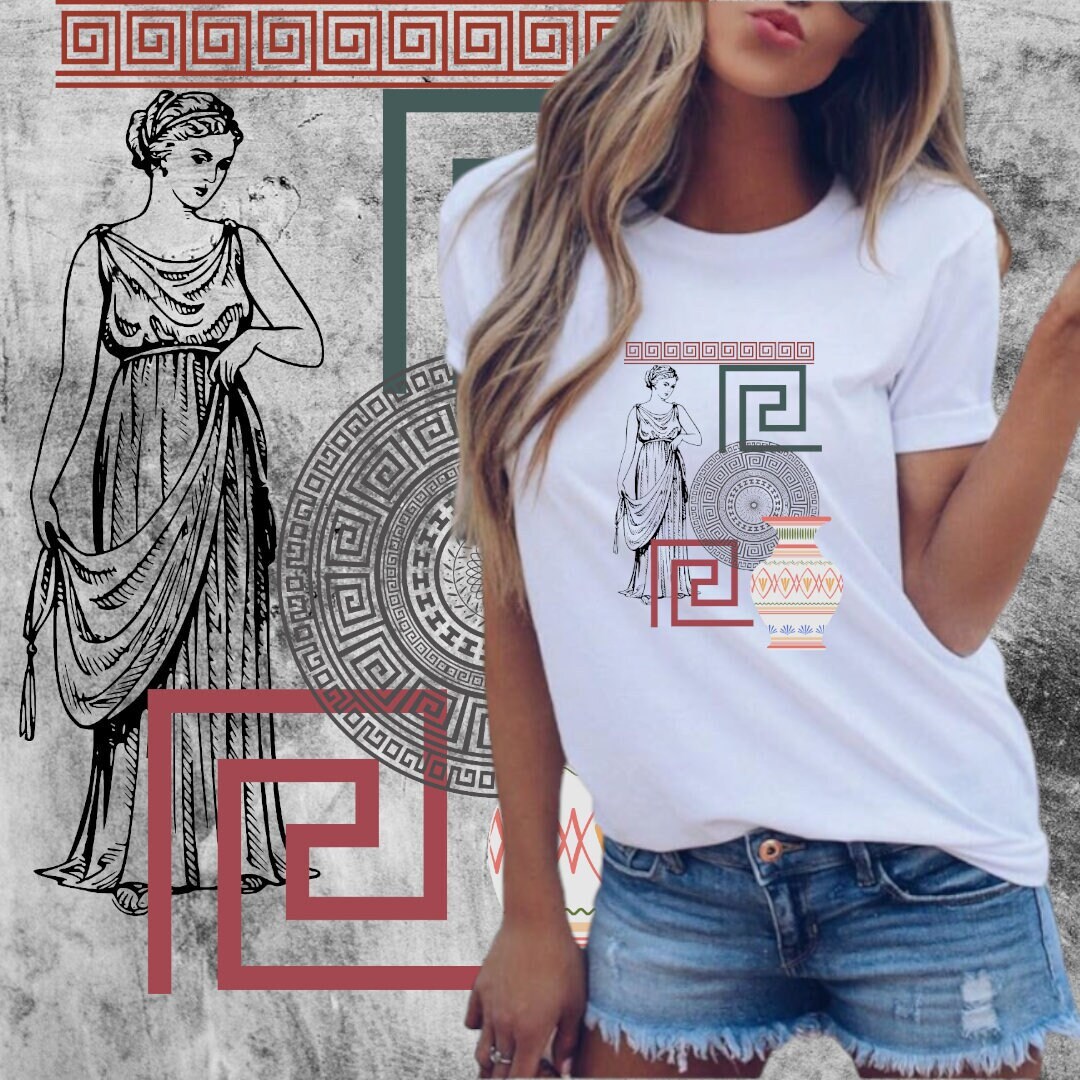 Greece Symbols, Hellenic T-shirt, History Lovers Tee, Greek Meander ...